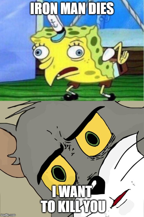 Image tagged in memes,mocking spongebob,unsettled tom - Imgflip