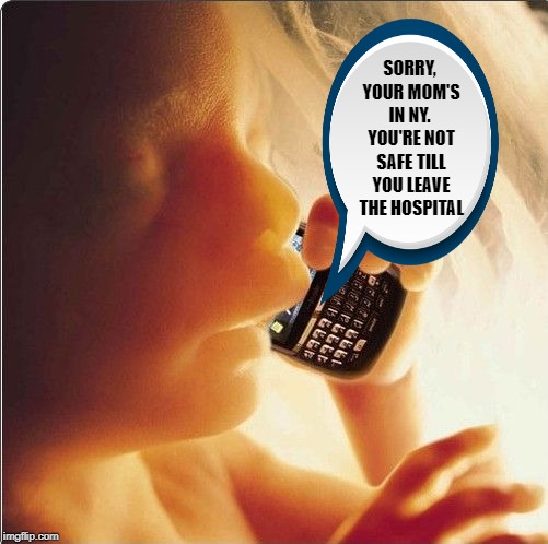 Baby in womb on cell phone - fetus blackberry - Imgflip