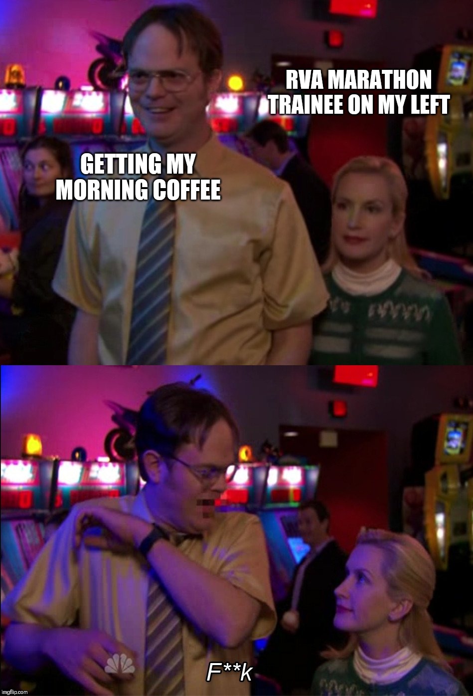 Angela scared Dwight - Imgflip