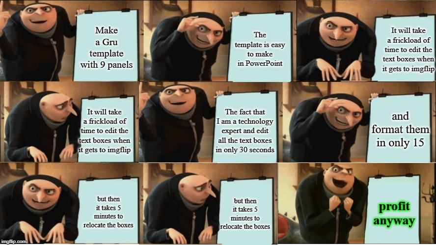 Gru Meme 9 Panel Imgflip
