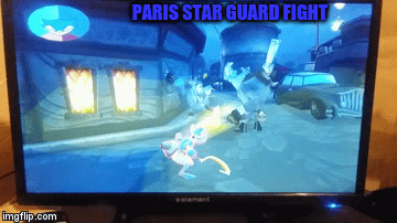 A savage guard fight - why have a fight in Paris I don't think they'd ...