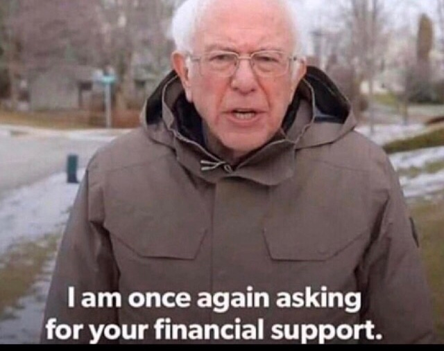 Bernie Sanders Financial Support Blank Template Imgflip