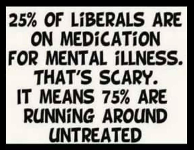 25% of Liberals Are on Medication for Mental Illness - Imgflip