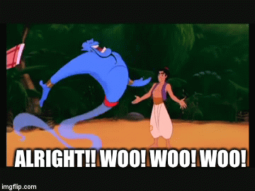 Genie cheering. - Imgflip