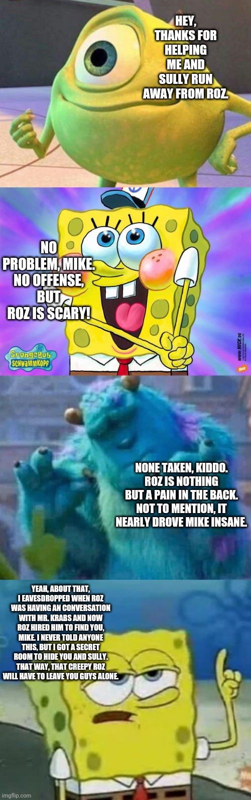 Spongebob's Plan To Protect Mike And Sully - Imgflip