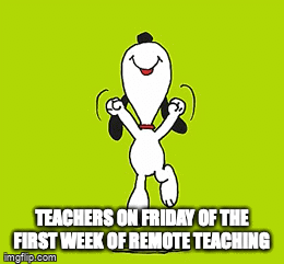 Teachers on Friday of the first week of Remote Teaching - Imgflip