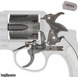 Animation of double and single action in a revolver - Imgflip