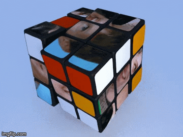 Solving the rubik cube with people's faces gif - Imgflip