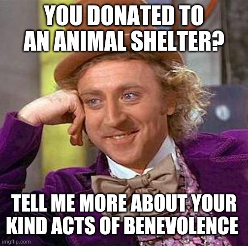 Animal shelter Willy Wonka meme - Imgflip