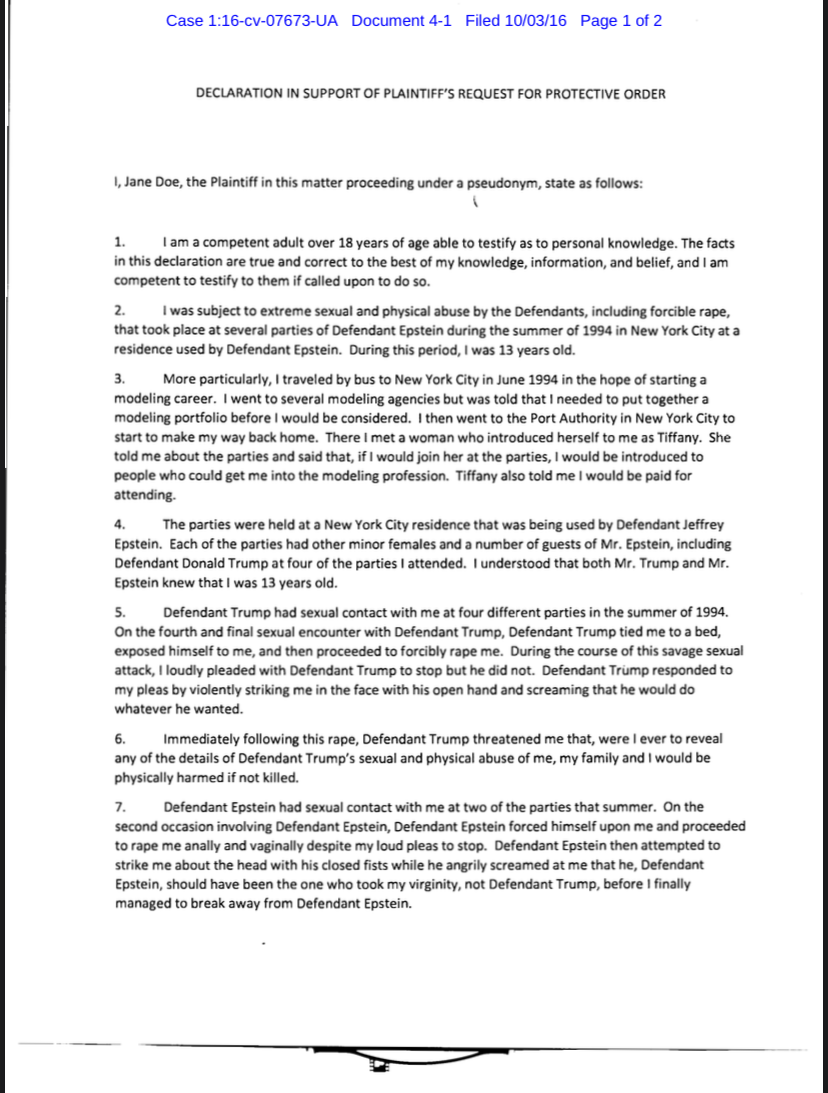 Jane Doe affidavit p. 1 Blank Template - Imgflip