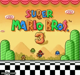 The Super Mario Bros 3 intro screen from Super Mario All-Stars (SNES ...