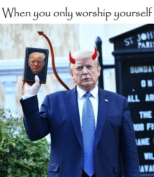 Trump Worshipping Himself Blank Template - Imgflip