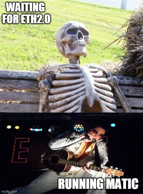 Waiting Meme Skeleton With Guitar