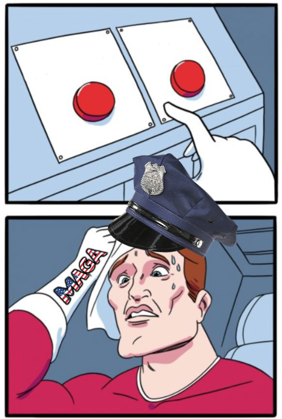 Police Two Buttons Blank Template Imgflip