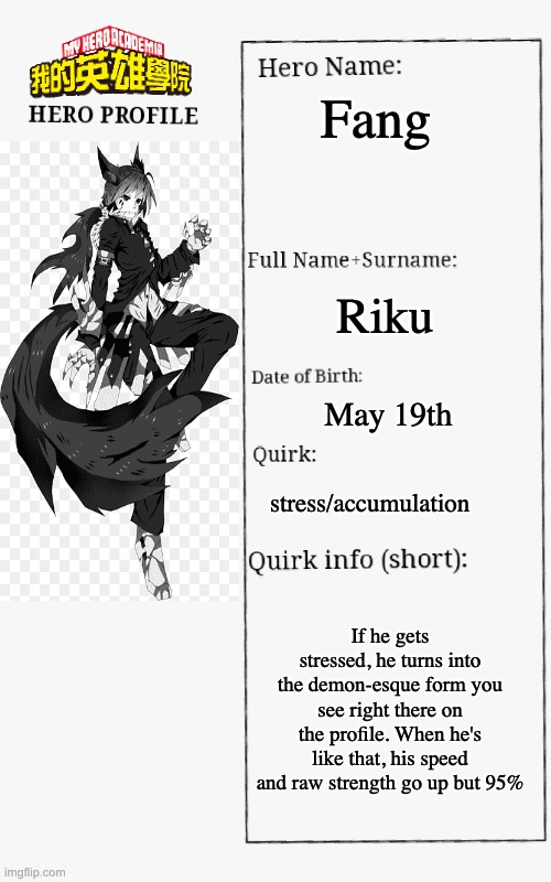 MHA Hero Profile - Imgflip