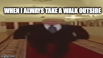 when i always go take a walk outside - Imgflip