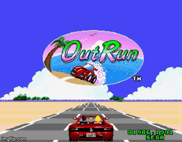 OutRun (Sega, 1991) Mega-drive title screen - Imgflip