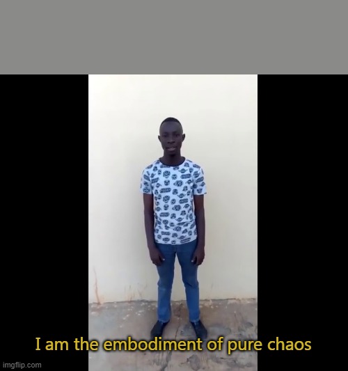 I am the embodiment of pure chaos - Imgflip