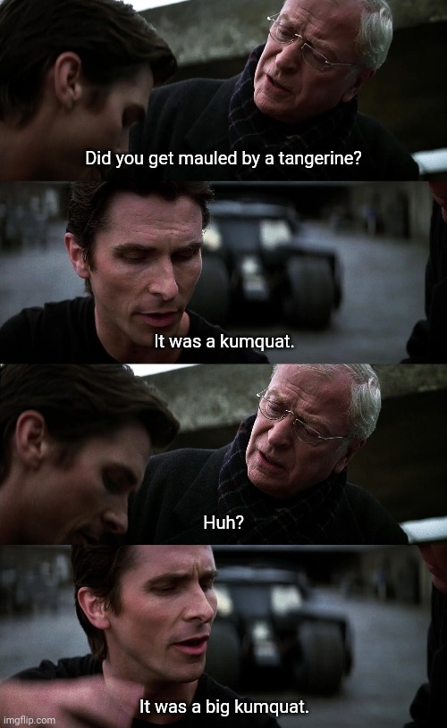 More tangerines last night, Alfred : r/NolanBatmanMemes