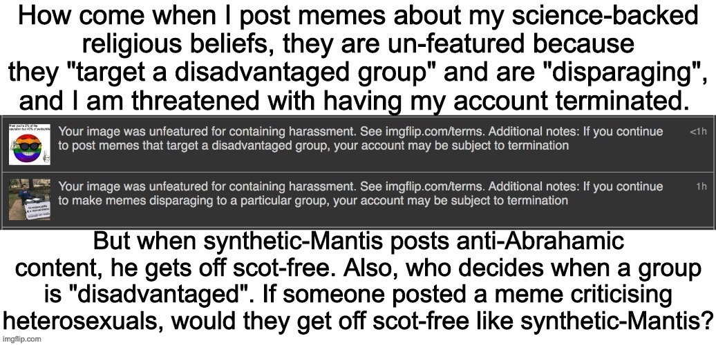 imgflip has a very hypocritical moderation system - Imgflip