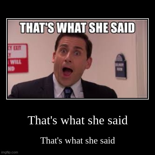 That s What She Said Imgflip
