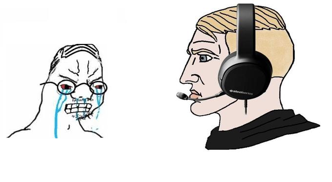 Crying Wojak Vs Chad Gamer Blank Template Imgflip