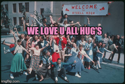 Grease movie we love u all hug's - Imgflip