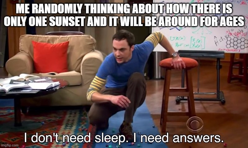 I don't need sleep I need answers - Imgflip