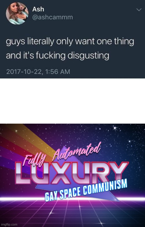 Image Tagged In Guys Only Want One Thing fully Automated Luxury Gay 
