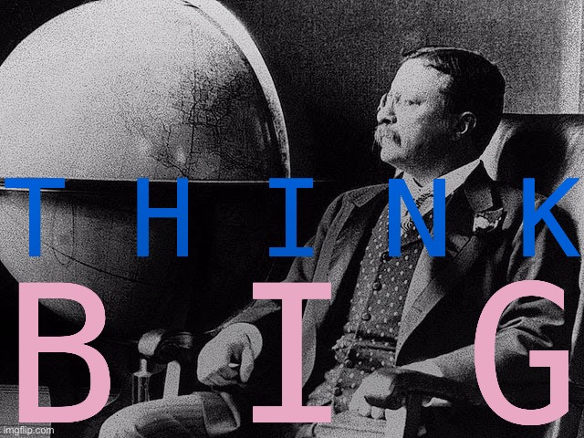Teddy Roosevelt think big - Imgflip