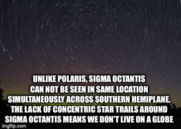 Globe Problems: Sigma Octantis and Star Trails - Imgflip