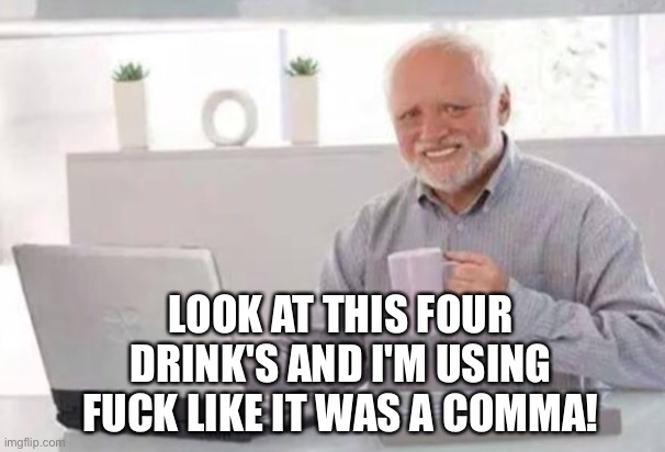 Harold drinking - Imgflip