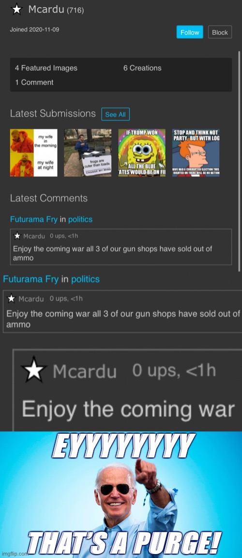 [it’s purge’s world now, we just live in it] - Imgflip