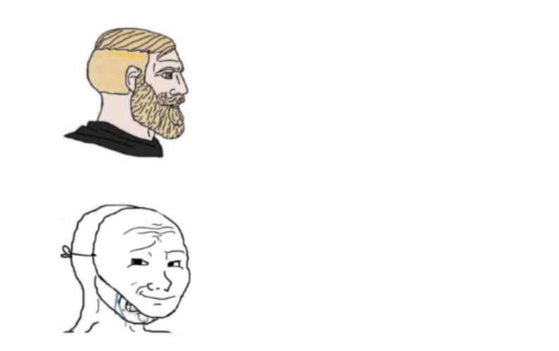 Chad Vs Crying Soyjak Blank Template Imgflip
