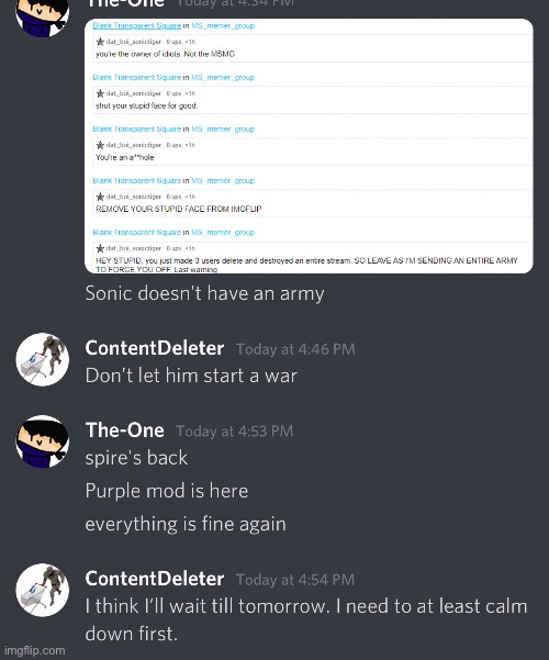 Let me calm down and I’ll probably rejoin soon - Imgflip