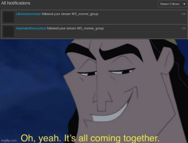 Image tagged in it's all coming together - Imgflip