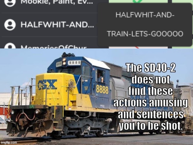Image tagged in sd40-2 is not amused - Imgflip
