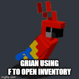 Grian opening inventory with F - Imgflip