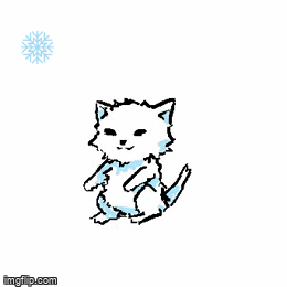 Snow Cat does a winter dance (created by 0-seven on Deviantart) - Imgflip