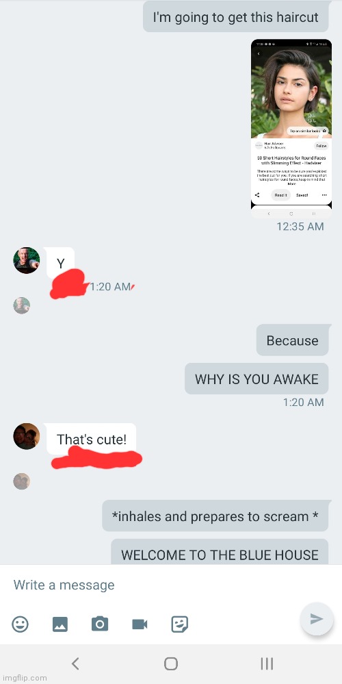 I think I'm the crazy person on our group chat - Imgflip