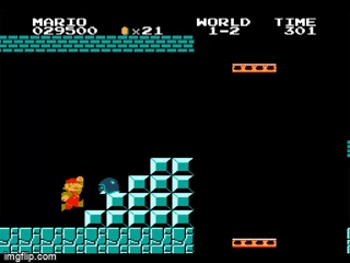 Super Mario Bros. (NES) Hard Mode - 1-Up trick in World 1-2 - Imgflip