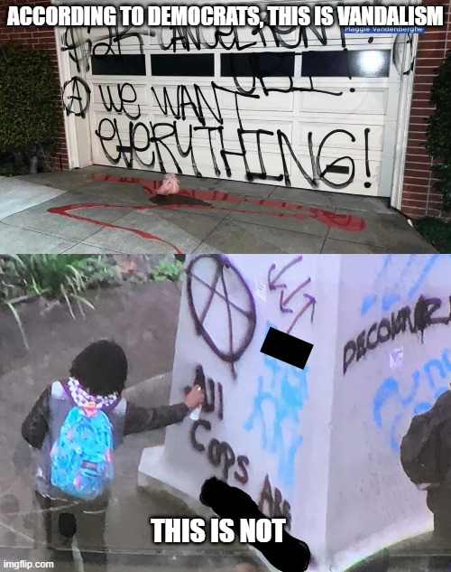 According to democrats, this is vandalism - Imgflip