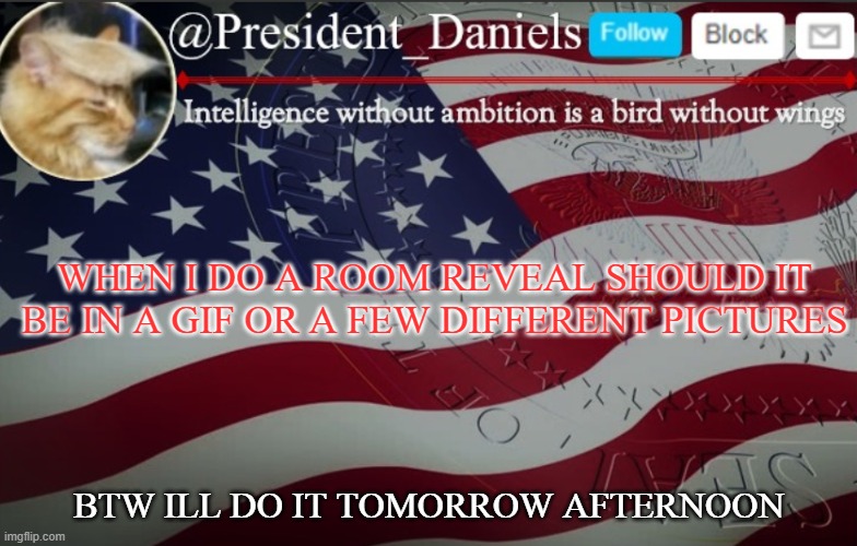 President Daniels Announcement Template - Imgflip