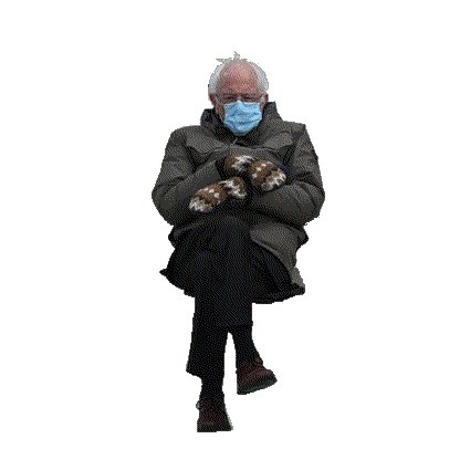 Bernie sitting transparent GIF - Imgflip