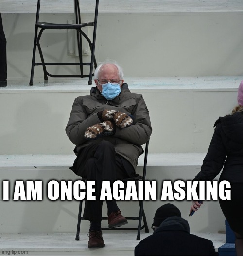 Bernie Mittens I Am Once Again Asking Blank Template Imgflip
