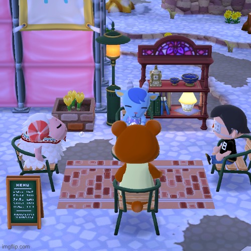 the small table is in front of the bear btw - Imgflip