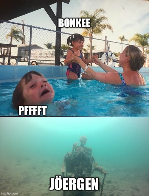 drowning kid + skeleton - Imgflip