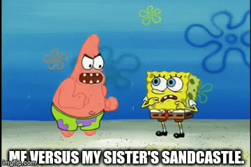 Boys when their sister builds a massive sandcastle - Imgflip