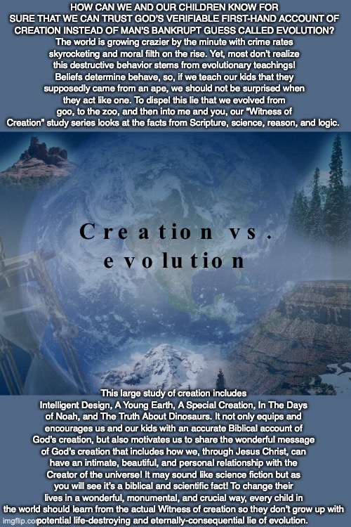 Image tagged in creation,evolution,god,bible,science,truth - Imgflip