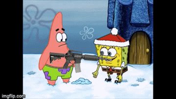Patrick that's a gun, not a snowball - Imgflip